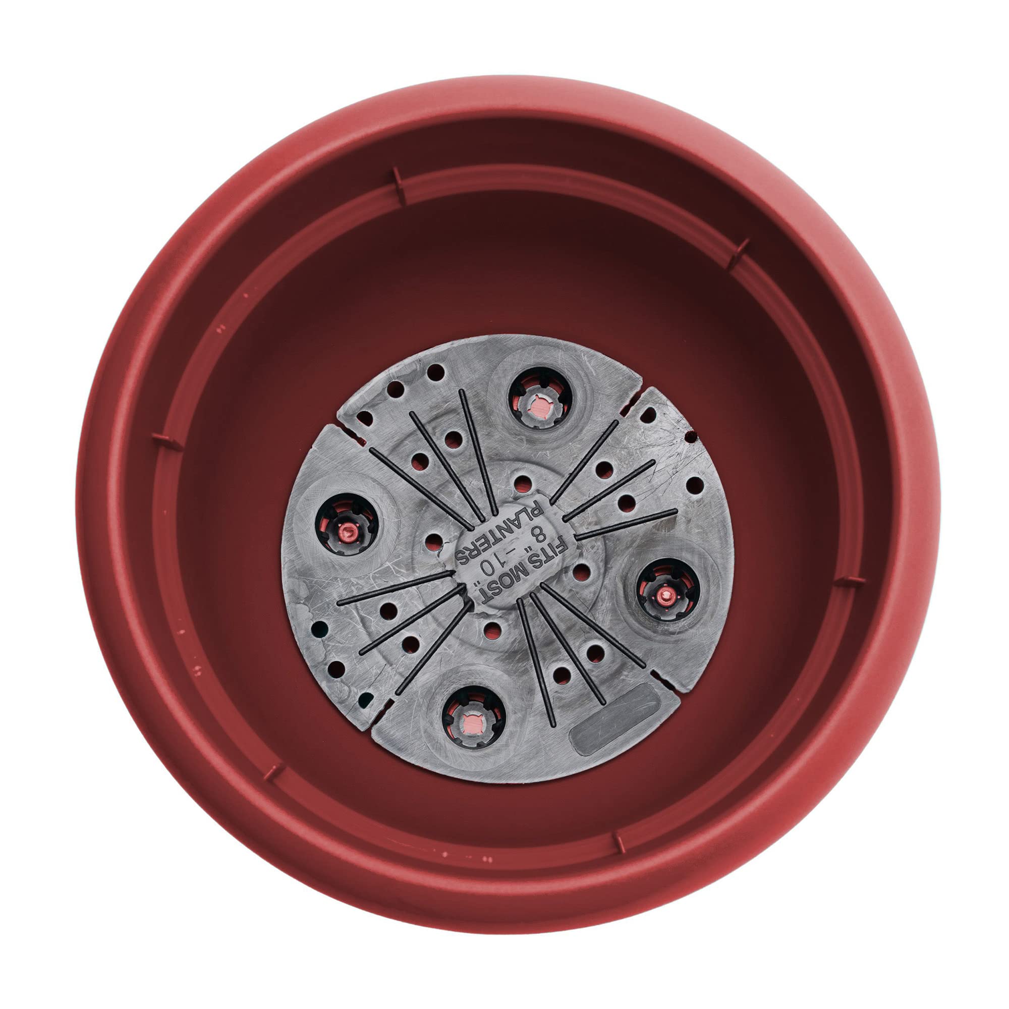 Bloem Ariana Self Watering Planter: 12" - Burnt Red - Durable Resin Pot, for Indoor and Outdoor Use, Self Watering Disk Included, Gardening, 3 Gallon Capacity