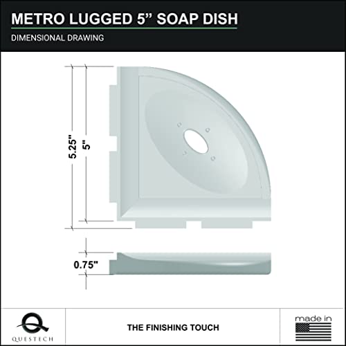 Questech Décor 8 Inch Corner Shower Shelf and 5 Inch Shower Caddy Soap Dish, Metro Lugged Back for New Construction, Mounted Bathroom Shower Organizer, Graphite Black