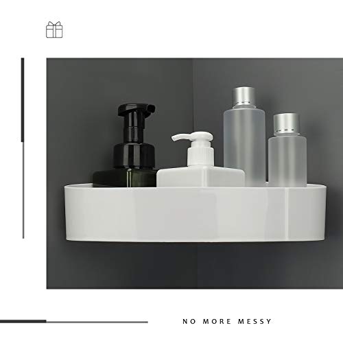 FOBBHOME Adhesive Corner Shelf Bathroom Shower Caddies Organizer Shower Corner Shelf Bathroom Shelf Drilling Wall Mount Storage Rack