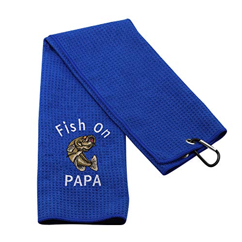 Papa Fishing Gift for Papa Fish On Papa Fishing Accessories Fishing Towel (Fish ON PAPA1) …