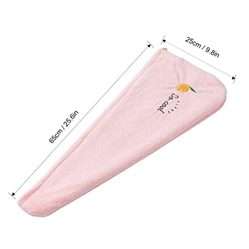 Pudier 5 Pack Microfiber Hair Towel Wrap - Rapid Drying Towel for Hair with Soft Dry and Embroidered Design, Hair Wrap with Button for Girls with Long and Curly Hair