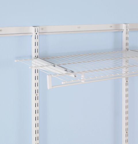 Rubbermaid FastTrack Multi-Purpose Closet Shelving Kit, White, Adjustable, Pantry Storage/Organization for your Clothes/Shoes/Food/Cleaning Supplies