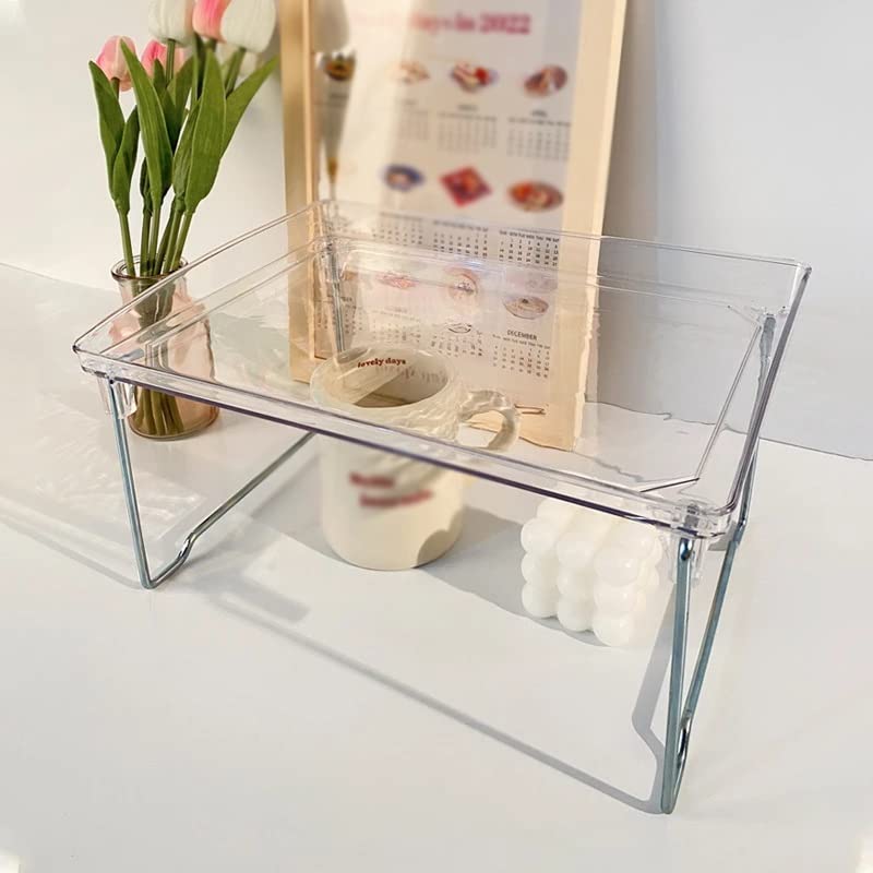 BKDFD Kitchen Rack Desktop Storage Rack Can Be Stacked Disc Folding Cosmetic Bathroom Storage Rack