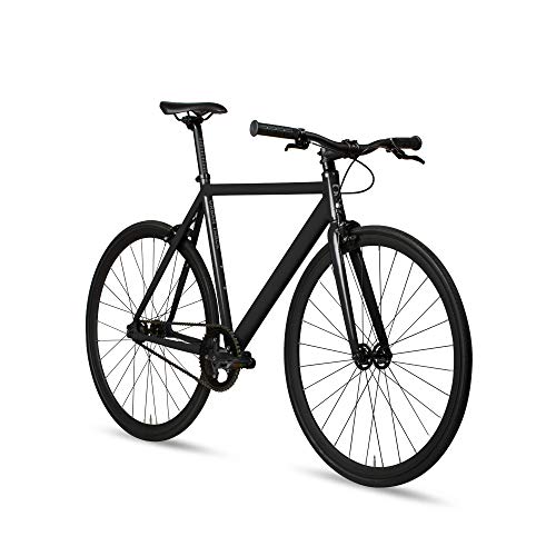 6KU Aluminum Fixed Gear Single-Speed Fixie Urban Track Bike, Shadow Blacke, 58cm/L, Large