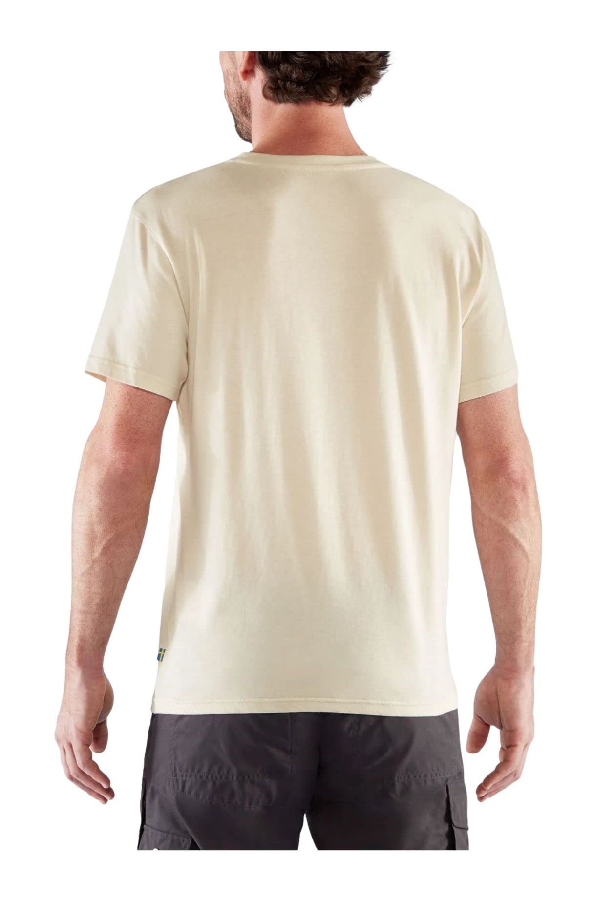Fjällräven 1960 Logo T-Shirts for Men Offers Crew Neckline, Soft Cotton Construction, and Screen Print Graphic at Front Chalk White MD One Size