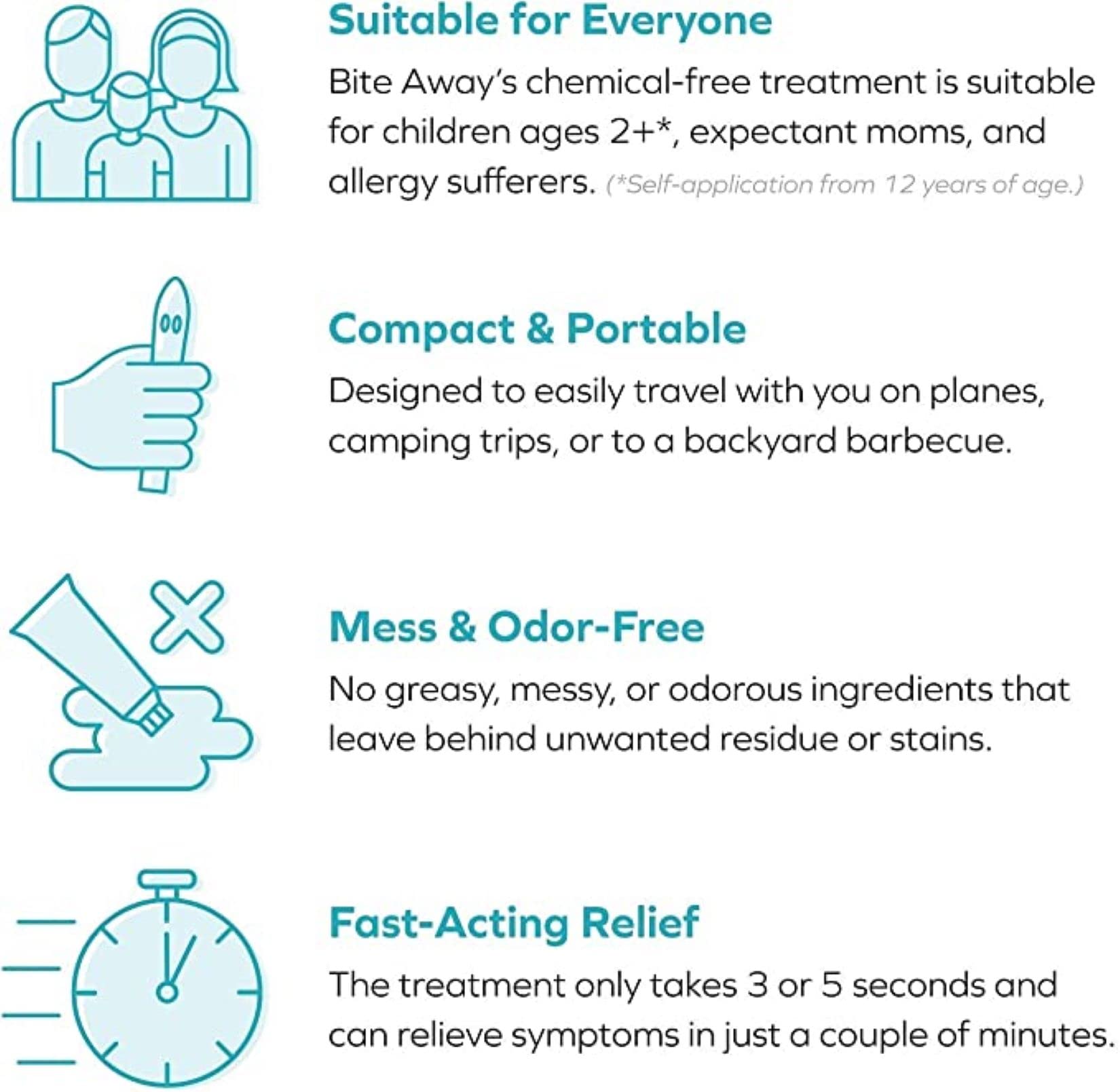 bite away - The Original Electronic Bug bite Treatment for Mosquito Bites, Made in Germany. Without Chemicals - Treatment by Heat, up to 300 Applications Possible with The First Set of Batteries
