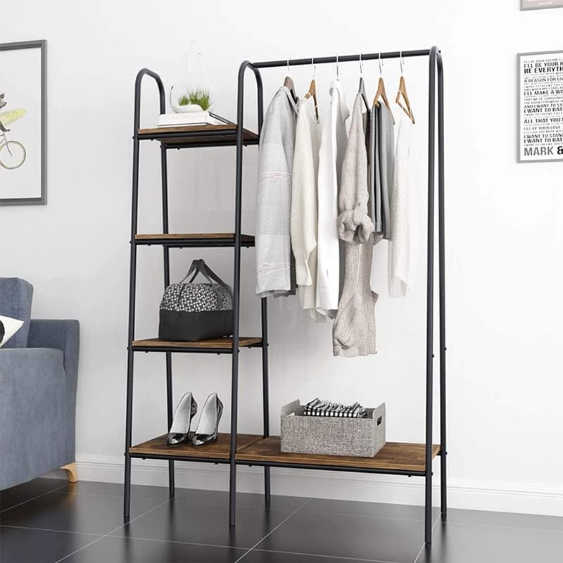 DOUBAO Floor-Standing Coat Rack Home Bedroom Iron Hanger Clothing Store Bag Shoes Display Clothes Rack
