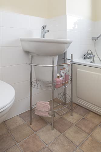 Croydex Mild Steel Pedestal Storage Unit with Shelves and Towel Rail