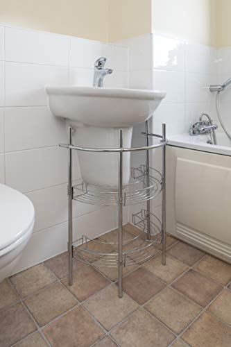 Croydex Mild Steel Pedestal Storage Unit with Shelves and Towel Rail