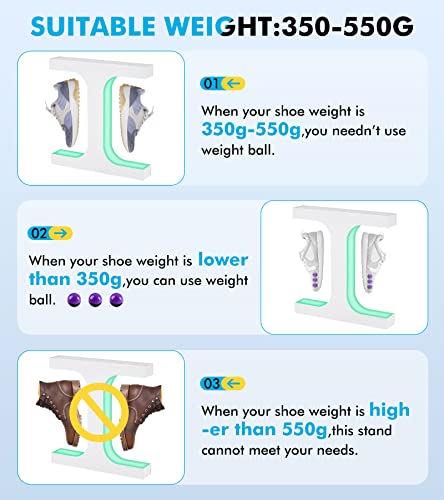 Upgraded Levitating Shoe Display Stand, LED Floating Shoe Display, Smart Phone Remote Control for Shoe Weight <550g Magnetic Levitating Sneaker Stand for Shoes Collectors Advertising Exhibition Shoe