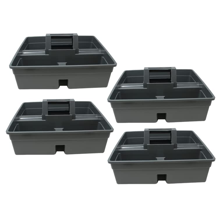 ZION Cleaning Handle Bucket, Rectangular Storage Caddy Organizer Tote 4 PACK
