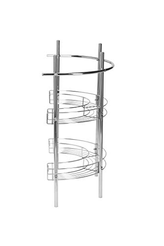 Croydex Mild Steel Pedestal Storage Unit with Shelves and Towel Rail
