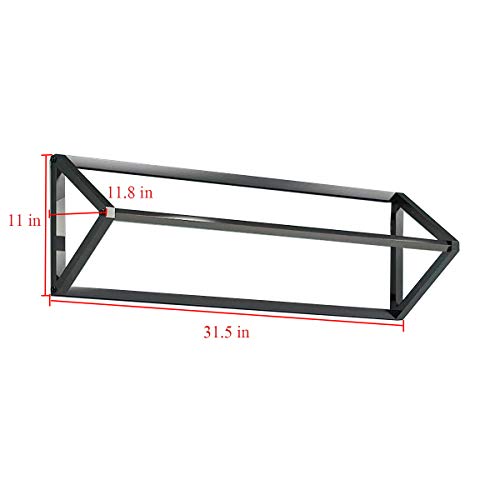 MDEPYCO Creative Triangle Display Garment Racks in Boutique Clothing Stores, Wall-Mounted Hanging Clothes Shelf in Home, Towel Racks for Bathroom Storage (Black, 31.5" L)