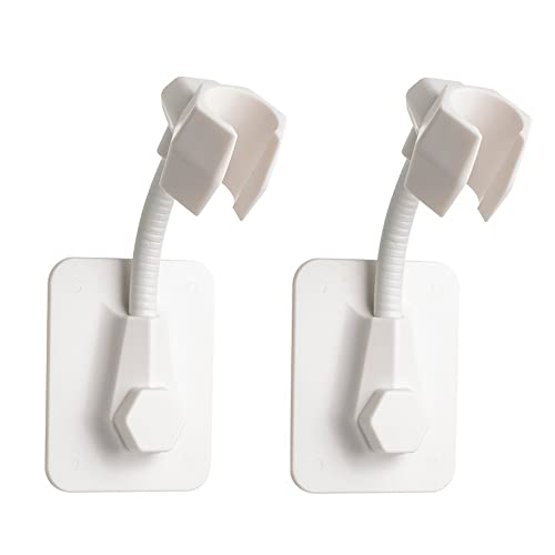 baixikly 2 Pcs Handheld Shower Head Holder Wall Mount 360 Degree Adjustable Removable Adhesive Shower Wall Mount Holder Shower Wand Holder Drill Free