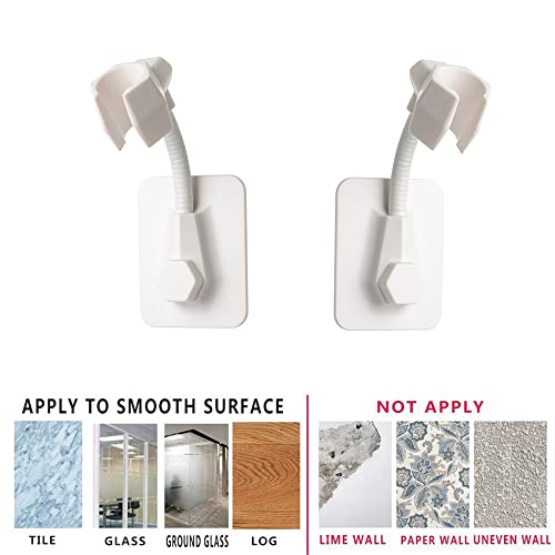 baixikly 2 Pcs Handheld Shower Head Holder Wall Mount 360 Degree Adjustable Removable Adhesive Shower Wall Mount Holder Shower Wand Holder Drill Free