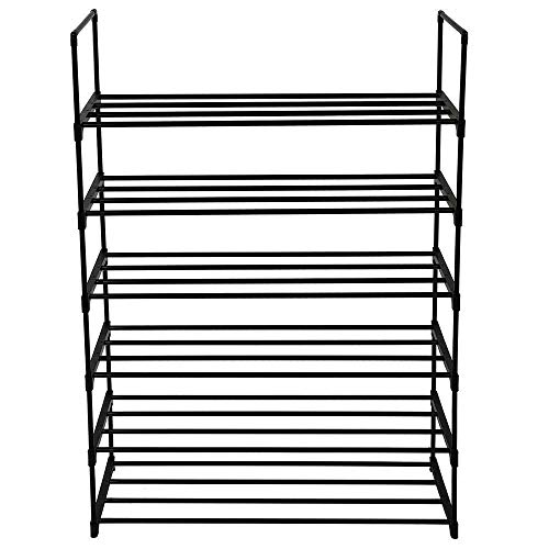 rusli8 6Tier Stackable 24-Pair Shoe Rack Metal Freestanding Storage Shelf for Dorm Room Shoe Rack Storage Organizer