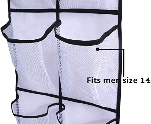 MISSLO Deep Pockets Door Shoe Rack and 2 Pack 12 Pockets Hanging Shoe Organizer for Closet