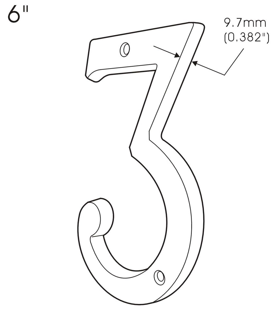 QCAA Traditional Heavy Forged Brass House Number, 6", 8, US10B Oil Rubbed Bronze