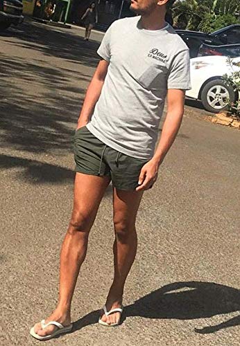 EVERWORTH Men's Bodybuilding Gym Shorts Lightweight Workout Running Short Fitted Quick Dry Lifting Shorts with Zipper Pockets Green XL