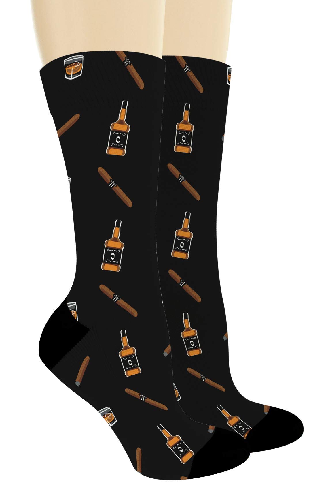 Whiskey Related Gifts Whiskey Socks for Men and Women Celebration Socks 1-Pair Novelty Crew Socks