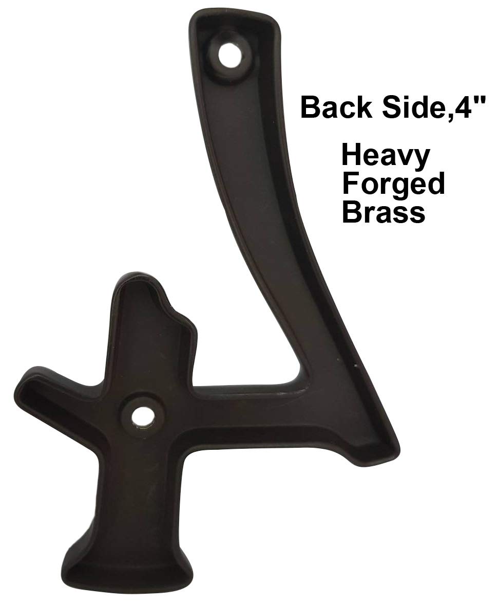 QCAA Traditional Heavy Forged Brass House Number, 6", 8, US10B Oil Rubbed Bronze