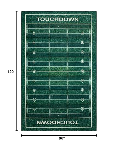 Mohawk Home Kids Sports Playroom Area Rug, Football Yards Green (8' x 10')