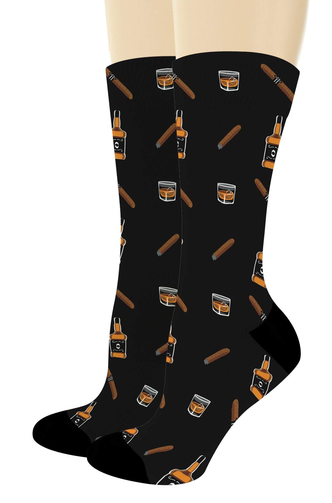 Whiskey Related Gifts Whiskey Socks for Men and Women Celebration Socks 1-Pair Novelty Crew Socks