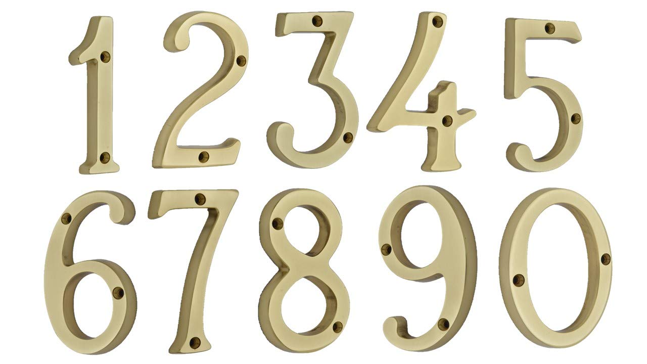 QCAA Traditional Heavy Forged Brass House Number, 6", 8, US10B Oil Rubbed Bronze