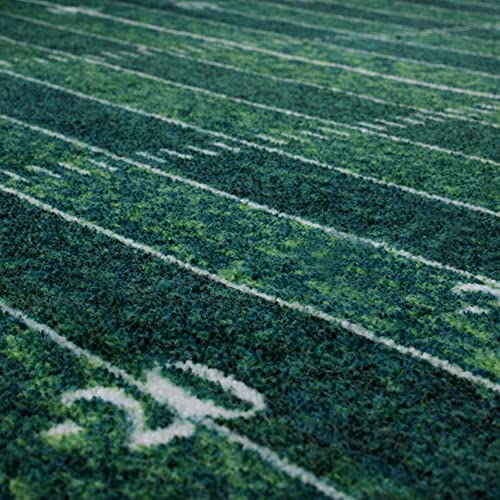 Mohawk Home Kids Sports Playroom Area Rug, Football Yards Green (8' x 10')
