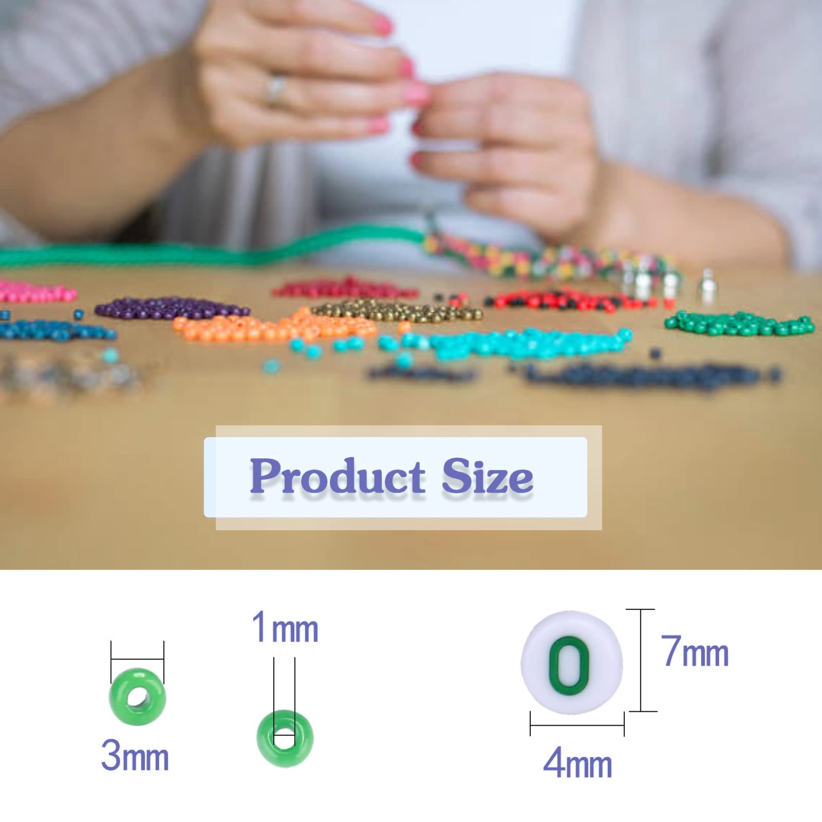 GREENTIME 3MM Bracelet Beads Kit for Bracelets Making, 35000pcs Seed Beads Small Glass Beads 8/0 Rainbow Beads Set with Letter Beads Elastic String Charms for Crafts (48 Colors)