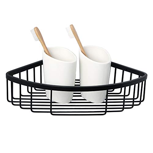 Alise GY200-B SUS 304 Stainless Steel Shower Caddy Bathroom Corner Basket Storage Wall Mount,Matte Black