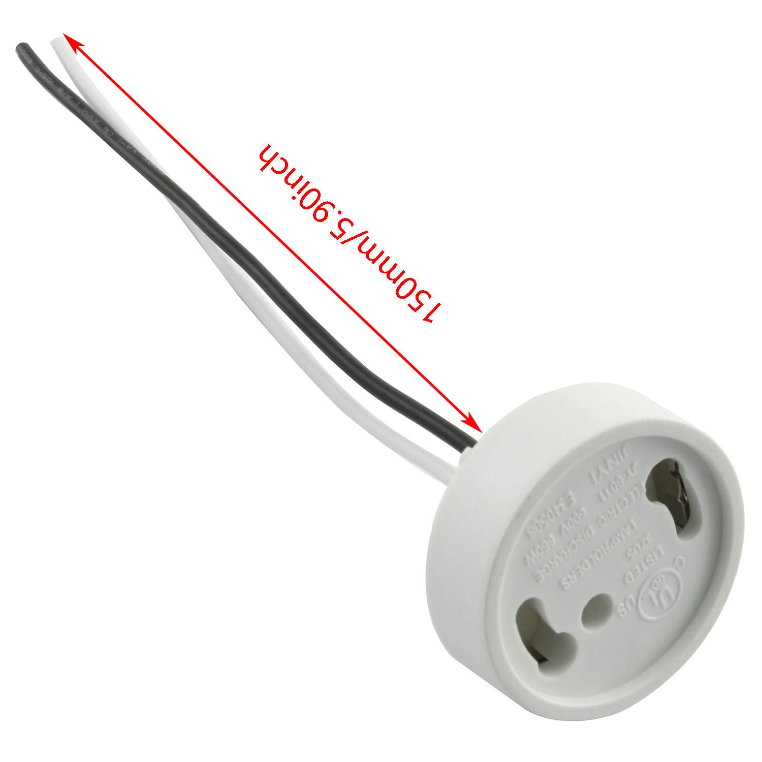 DGZZI GU24 Socket 2PCS GU-24 Plastic Keyless Bi-Pin Twist and Lock Base Lamp Holder