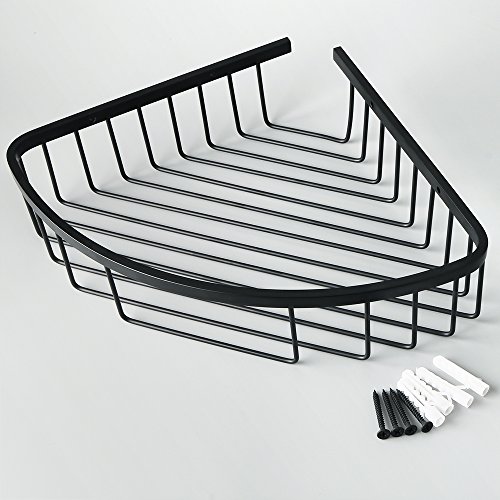 Alise GY200-B SUS 304 Stainless Steel Shower Caddy Bathroom Corner Basket Storage Wall Mount,Matte Black