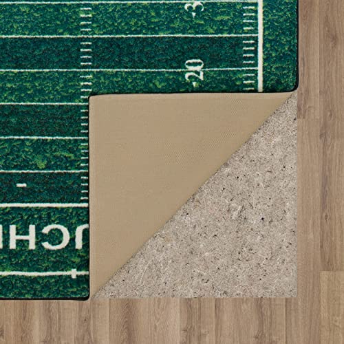 Mohawk Home Kids Sports Playroom Area Rug, Football Yards Green (8' x 10')