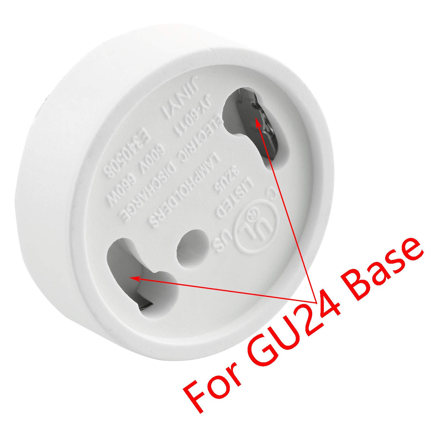 DGZZI GU24 Socket 2PCS GU-24 Plastic Keyless Bi-Pin Twist and Lock Base Lamp Holder