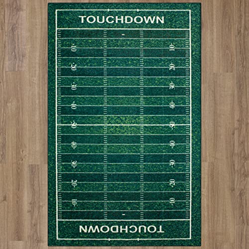 Mohawk Home Kids Sports Playroom Area Rug, Football Yards Green (8' x 10')