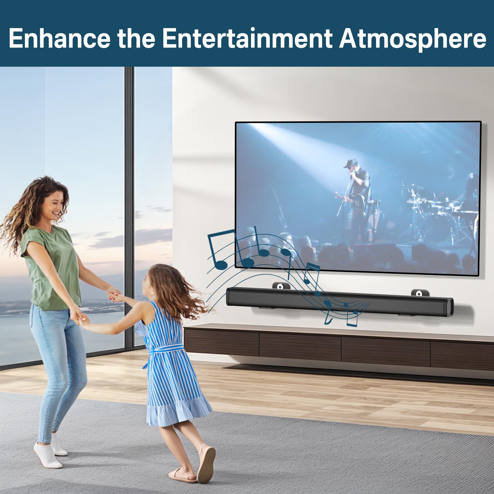 notiela Soundbar Mount Shelf for Samsung, Sony, LG, Vizio, Bose, Onn and More Soundbar Wall Mount Bracket - Sound Bar Mounts Under TV Mounting Bracket