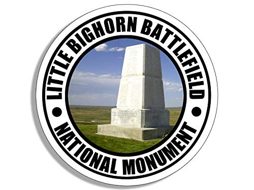 MAGNET 4x4 inch Round LITTLE BIG HORN BATTLEFIELD National Monument Sticker - montana Magnetic Magnet Vinyl Sticker