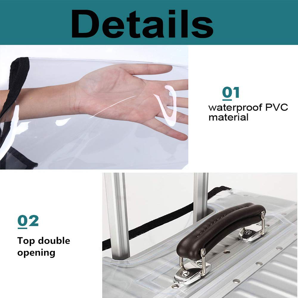 Feybaul 30 Inch PVC Luggage Protector Cover for TSA Approved Clear Suitcase Cover Protector 30-31 Inch Transparent Luggage Protective Cover Case for Wheeled Suitcase Suitable for 30"-31"