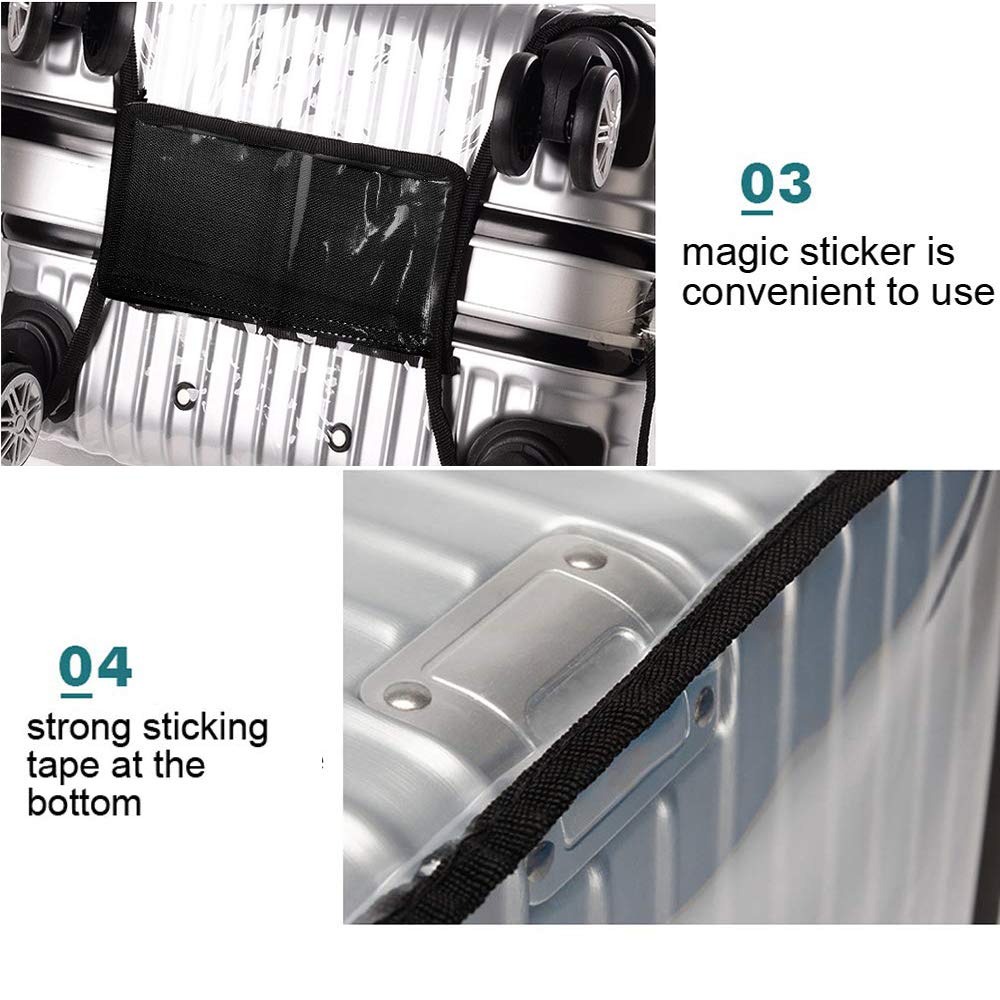 Feybaul 30 Inch PVC Luggage Protector Cover for TSA Approved Clear Suitcase Cover Protector 30-31 Inch Transparent Luggage Protective Cover Case for Wheeled Suitcase Suitable for 30"-31"