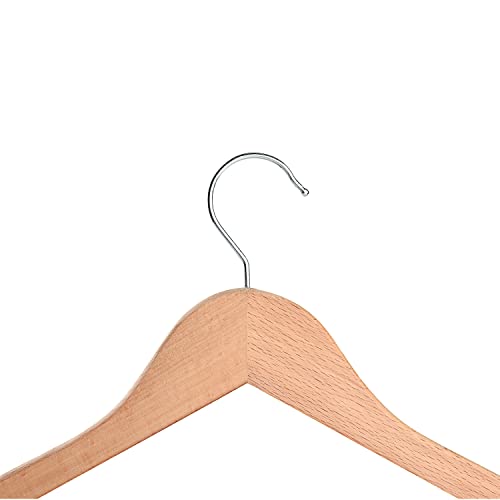Bevoll Home Solid Wood Hanger with 12 Pack Set, Natural Finishing, Exclusive Wooden Suit and Clothes Hanger, Durable and Strong 360 Degree Metal Hook, Designed for A Modern Home.
