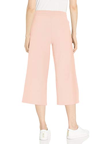 Amazon Essentials Women's French Terry Fleece Wide-Leg Crop Sweatpant, Light Pink, Large