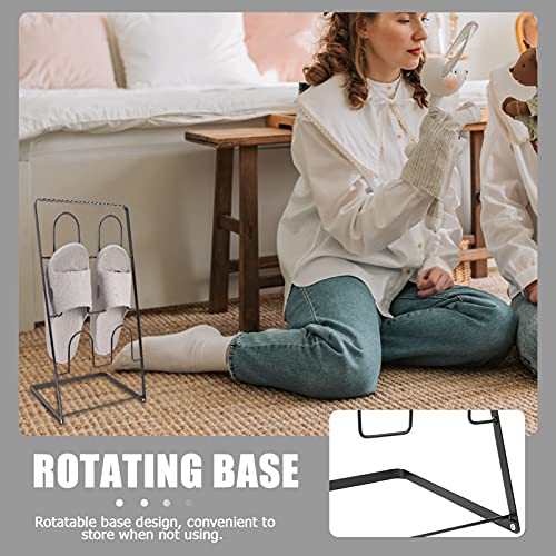 Cabilock 2pcs Style Indoor Shoes Rack Sandal Metal Slippers Tier for Vertical Use Space Black Portable Living Organizer Multi-Layer Shelf Holder Shelf: Saving Free Stand Sandals Storage