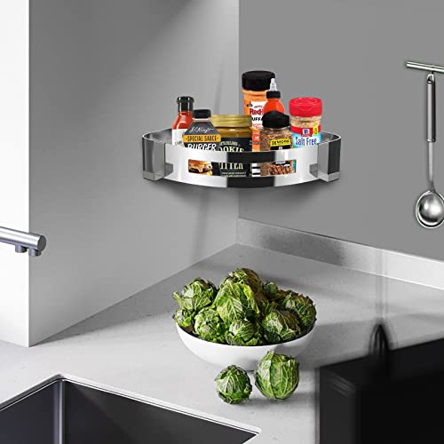 Shower Caddy Corner Shelf Bathroom Organizer, Drill Bathroom Shelf Storage Rack Wall Mounted for Shower Bathroom Kitchen