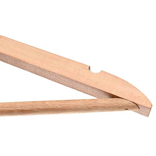 Bevoll Home Solid Wood Hanger with 12 Pack Set, Natural Finishing, Exclusive Wooden Suit and Clothes Hanger, Durable and Strong 360 Degree Metal Hook, Designed for A Modern Home.