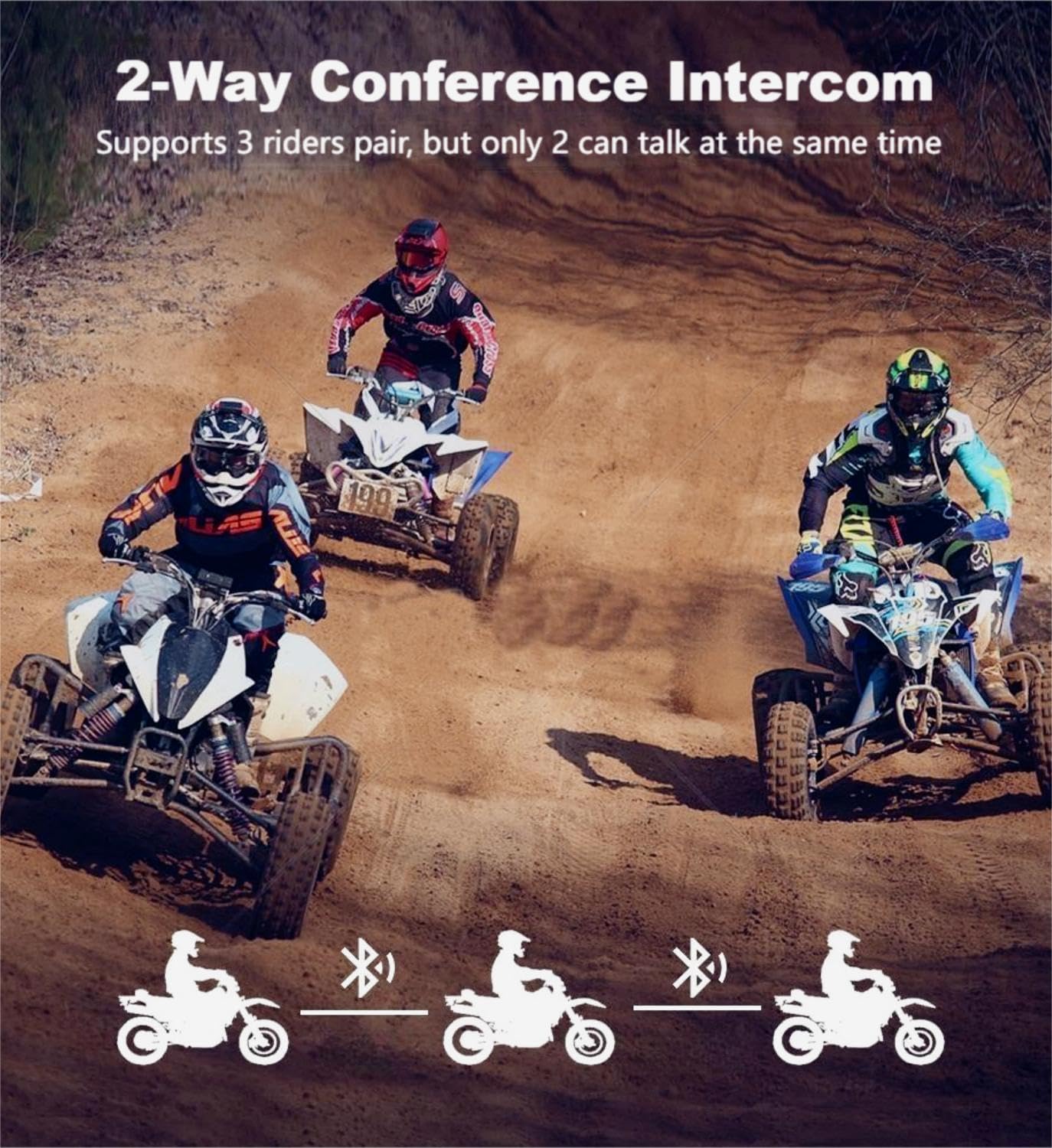FreedConn Motorcycle Communication System Bluetooth 5.0 T-COMVB Music Sharing Helmet Bluetooth Headset for Motorbike Skiing 2~3 Riders Pairing/ 800M Intercom 1 Pack Changeable Hard & Soft Mic