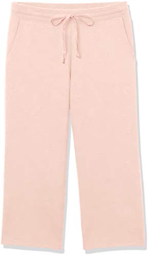 Amazon Essentials Women's French Terry Fleece Wide-Leg Crop Sweatpant, Light Pink, Large