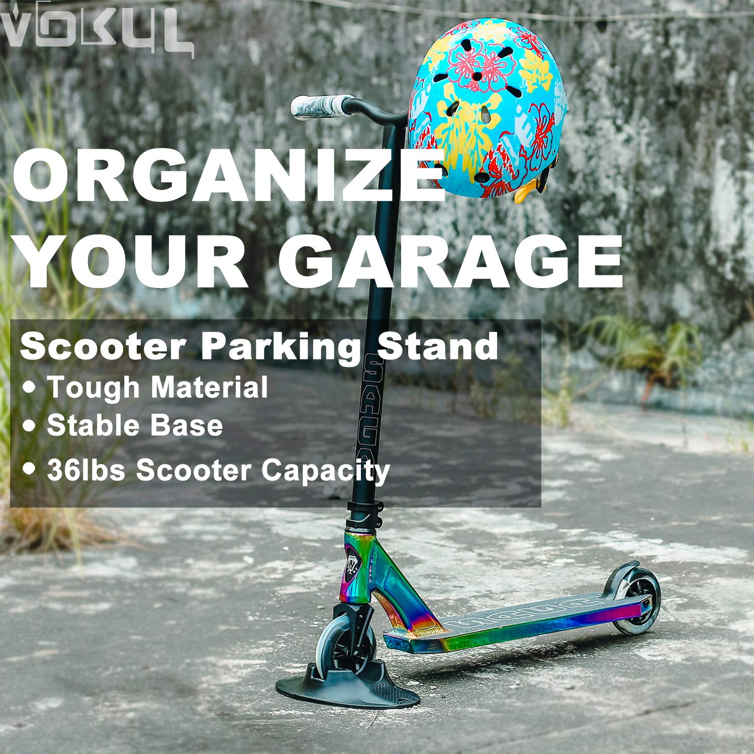 VOKUL Scooter Stand Parking Kick Scooter Holder Stand fit Most Scooters for 95mm -110mm Scooter Wheels - Multiple Scooters, Stable Base,Organize Scooters, Works Perfect