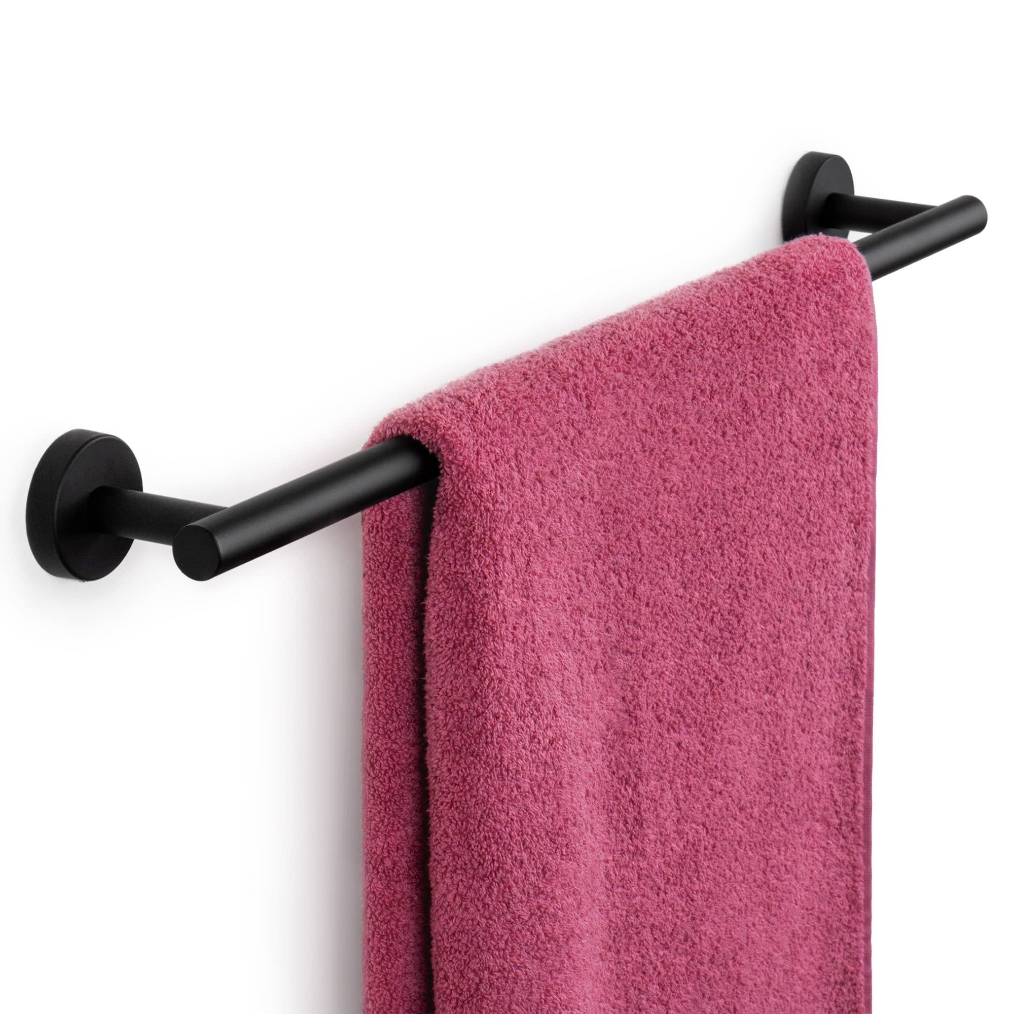 Marmolux Acc - Matte Black Towel Bar - 24 inch Bathroom Towel Holder - Heavy Duty Stainless Steel SUS 304 Bar - Wall Mounted Towel Rack Storage Set - Ideal for Bathroom & Kitchen. - Hand Towel Holder