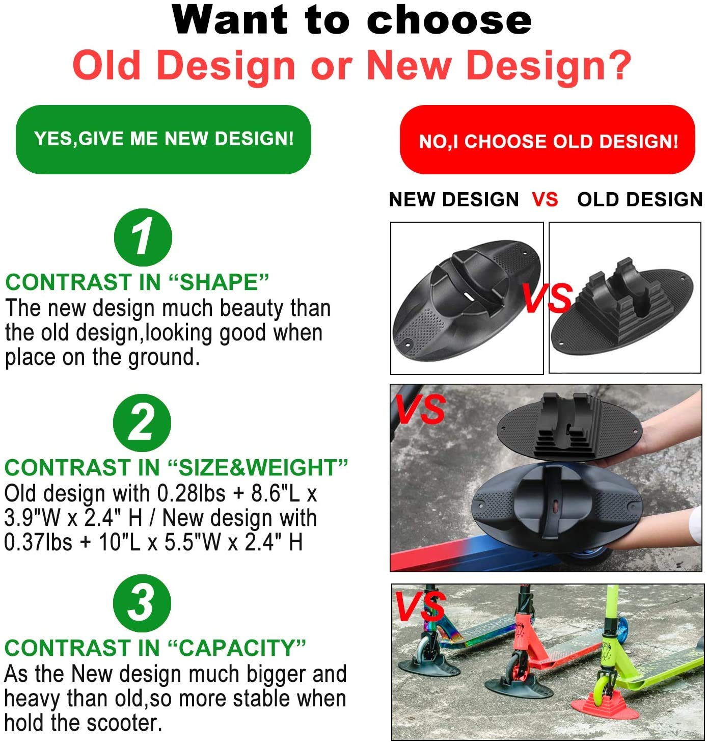 VOKUL Scooter Stand Parking Kick Scooter Holder Stand fit Most Scooters for 95mm -110mm Scooter Wheels - Multiple Scooters, Stable Base,Organize Scooters, Works Perfect